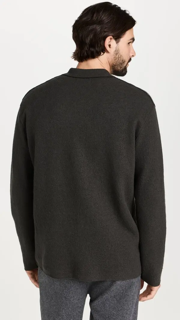 Nn07 Jonas Full Button Sweater - Dark Army