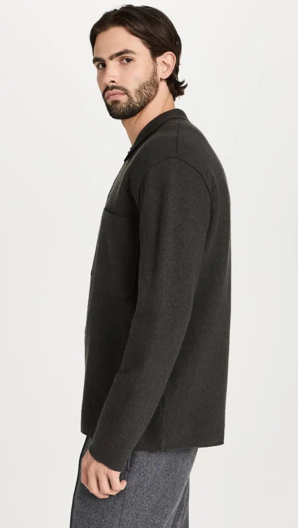 Nn07 Jonas Full Button Sweater - Dark Army