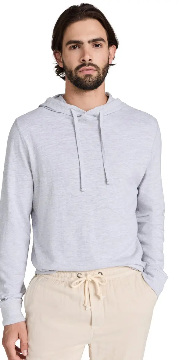 Faherty Brand Sunwashed Slub Hoodie - Light Grey Heather