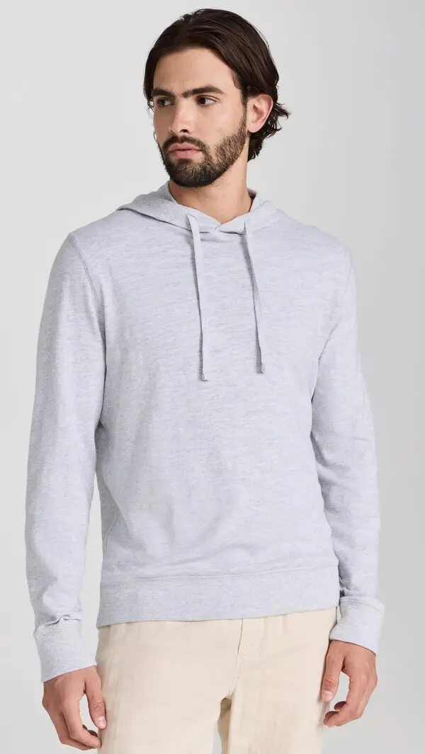 Faherty Brand Sunwashed Slub Hoodie - Light Grey Heather