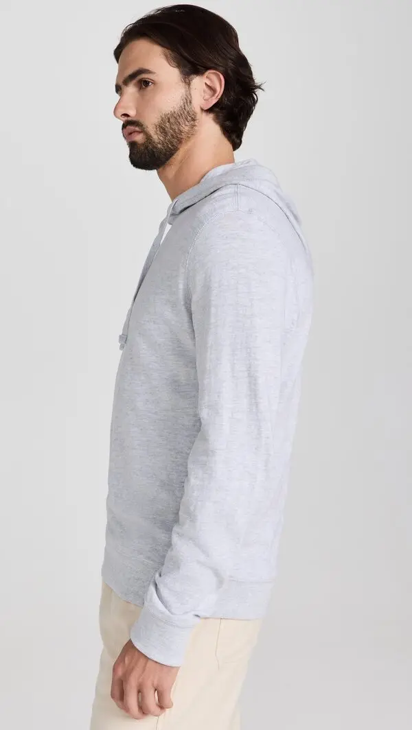 Faherty Brand Sunwashed Slub Hoodie - Light Grey Heather