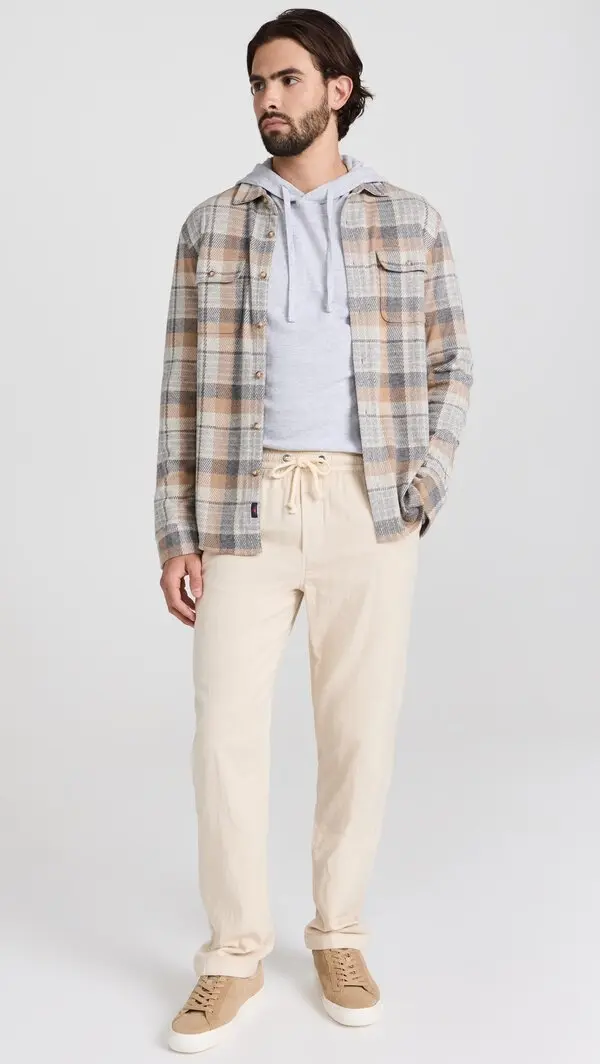Faherty Brand Sunwashed Slub Hoodie - Light Grey Heather