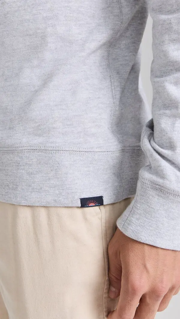 Faherty Brand Sunwashed Slub Hoodie - Light Grey Heather