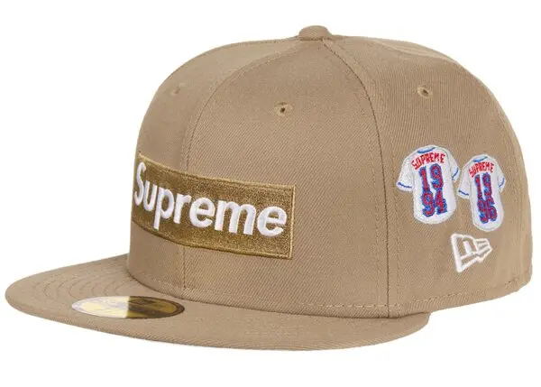 Supreme Jerseys Box Logo New Era Fitted Cap - Khaki
