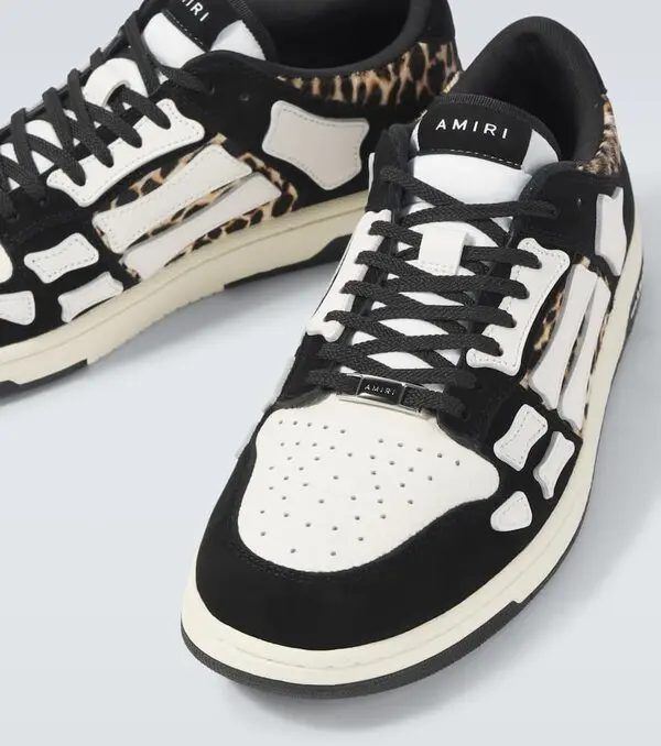 Amiri Leopard Skel Top Low Leather Sneakers - Multicoloured