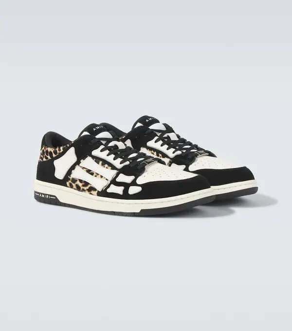 Amiri Leopard Skel Top Low Leather Sneakers - Multicoloured