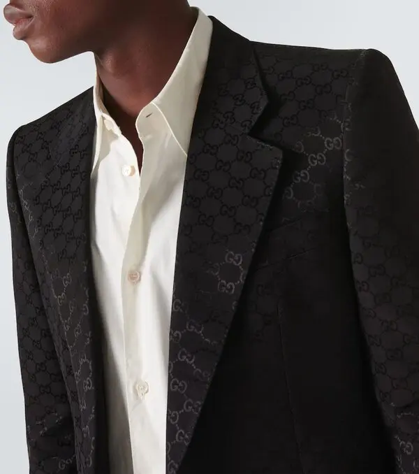 Gucci Gg Canvas Cotton-blend Blazer