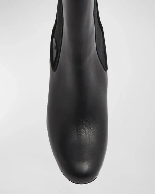 CHRISTIAN LOUBOUTIN 85mm Turelastic Leather Ankle Booties - Black