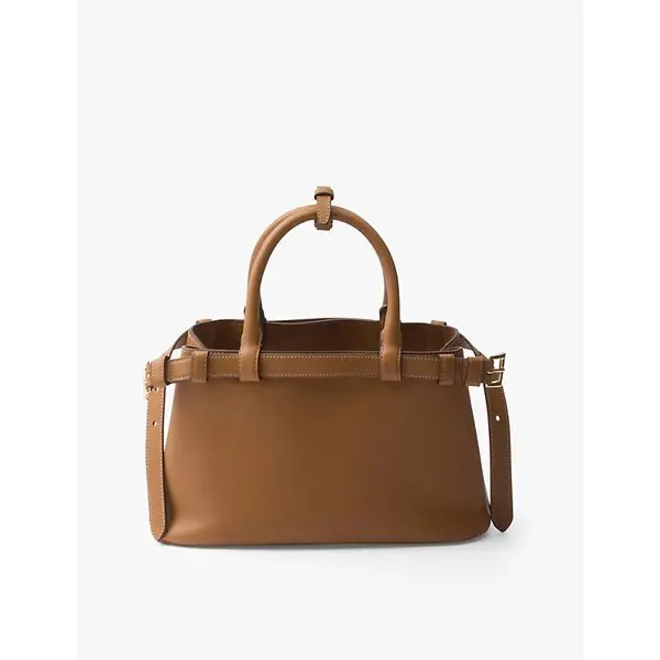 Prada Small Leather Tote Bag - Brown