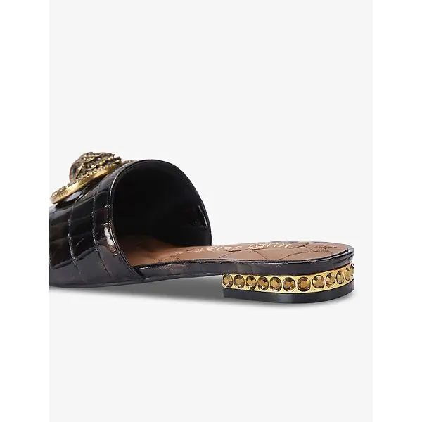 Kurt Geiger Chelsea Eagle-embellished Flat Faux-leather Sandals