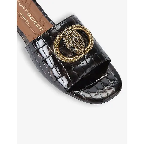 Kurt Geiger Chelsea Eagle-embellished Flat Faux-leather Sandals