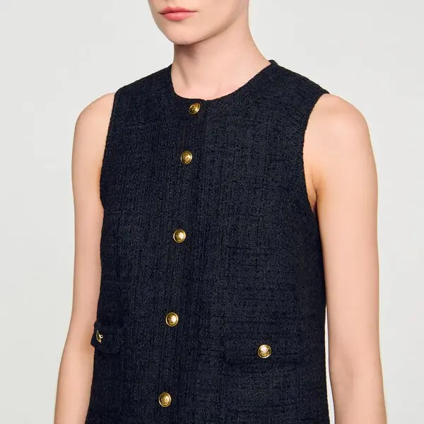 Sandro Mini Tweed Shift Dress