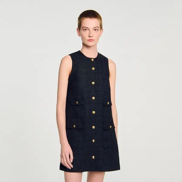 Sandro Mini Tweed Shift Dress