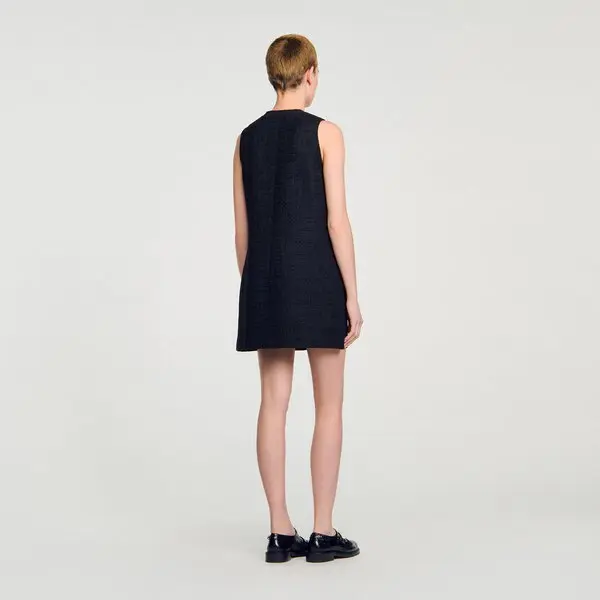Sandro Mini Tweed Shift Dress