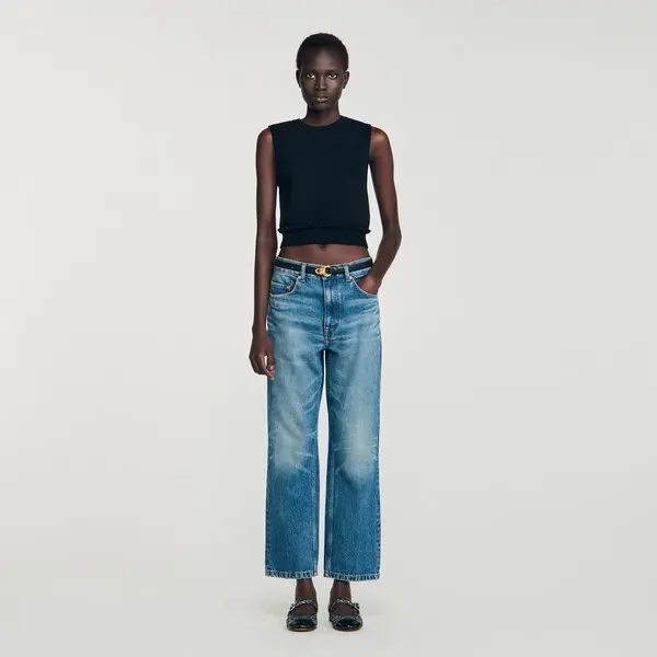 Sandro Sleeveless Cropped Sweater