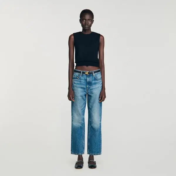 Sandro Sleeveless Cropped Sweater