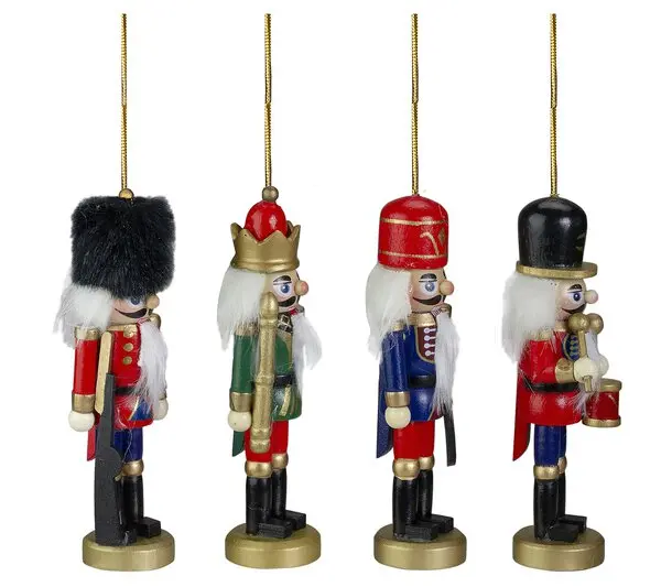 NORTHLIGHT Set Of 4 Assorted Classic Nutcracker Ornaments 5