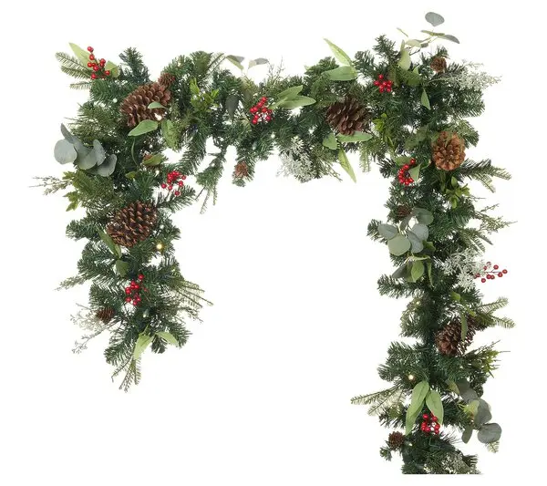 VILLAGE LIGHTING CO. Village Lighting 9 Ft Pre-lit Led Garland Chr Istmas Woods - One-color