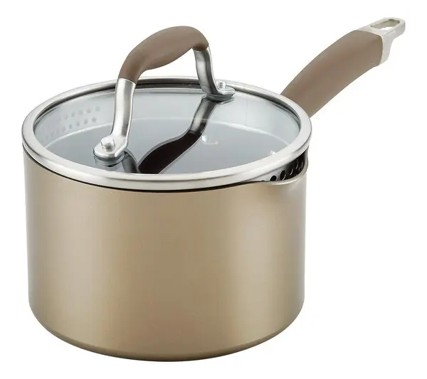 ANOLON Advanced Home Hard-anodized Saucepan Wit H Straining Lid - One-color