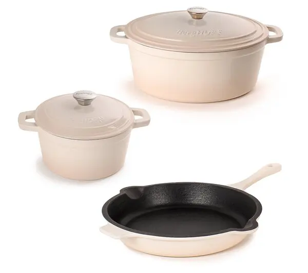BERGHOFF Neo 5-piece 3qt. & 5qt Cast Iron Dutc H Oven Set - One-color