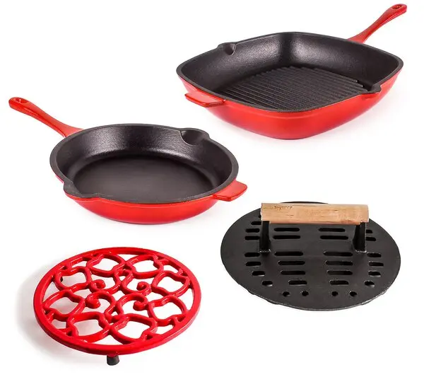 BERGHOFF Neo 4-piece Cast Iron Grill & Fry Pan T - One-color