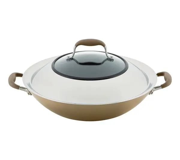 ANOLON Advanced Home Hard-anodized Nonstick Wok With Lid, 14in - One-color