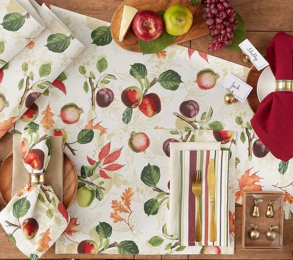 DESIGN IMPORTS Orchard Botanical Printed Table Runner 14'x72