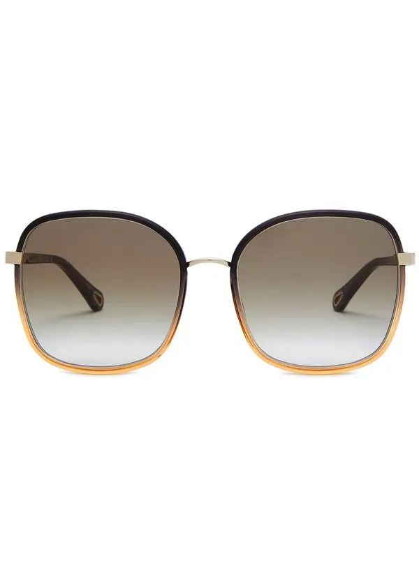 Chloé Two-tone Square Sunglasses - Brown