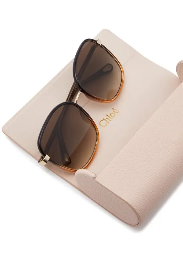 Chloé Two-tone Square Sunglasses - Brown