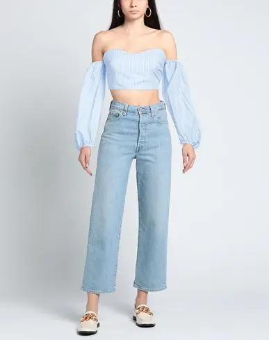 VICOLO Striped Crop Top