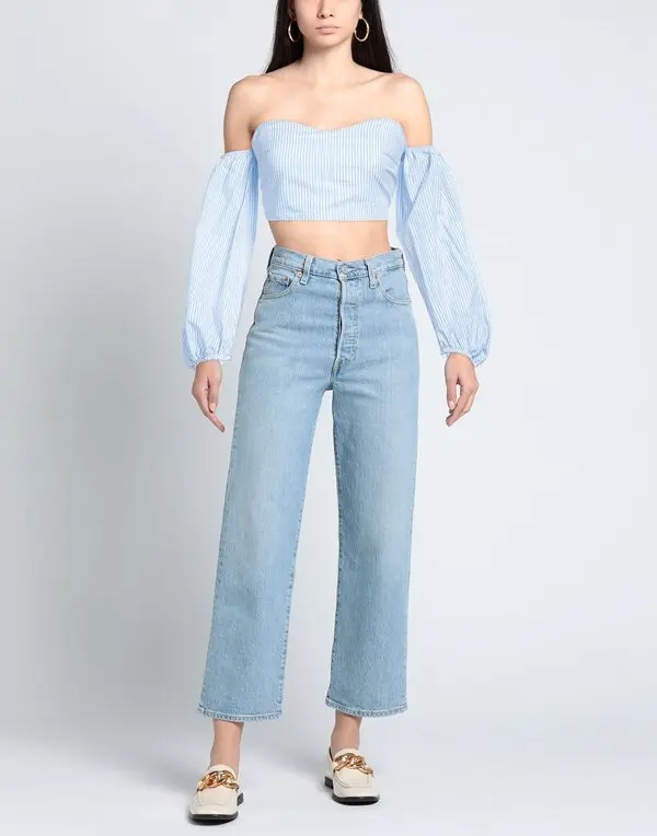 VICOLO Striped Crop Top