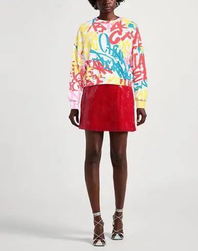 CHIARA FERRAGNI Graffiti Print Cotton Sweatshirt - Yellow