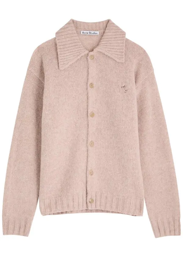 Acne Studios Logo-embroidered Wool Cardigan