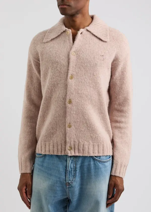 Acne Studios Logo-embroidered Wool Cardigan