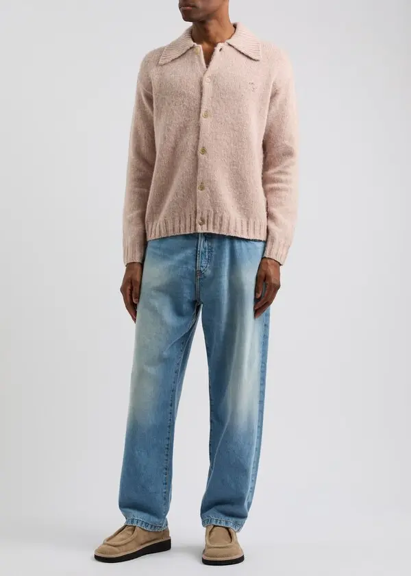 Acne Studios Logo-embroidered Wool Cardigan