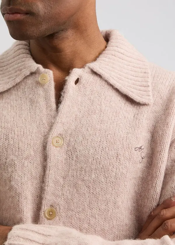 Acne Studios Logo-embroidered Wool Cardigan