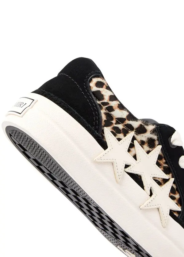 Amiri Sunset Leopard-print Panelled Nubuck Sneakers