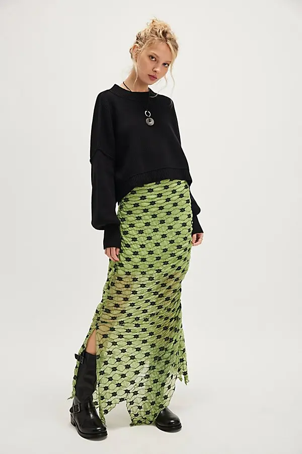 Free People Margot Convertible Maxi Skirt - Green | Editorialist