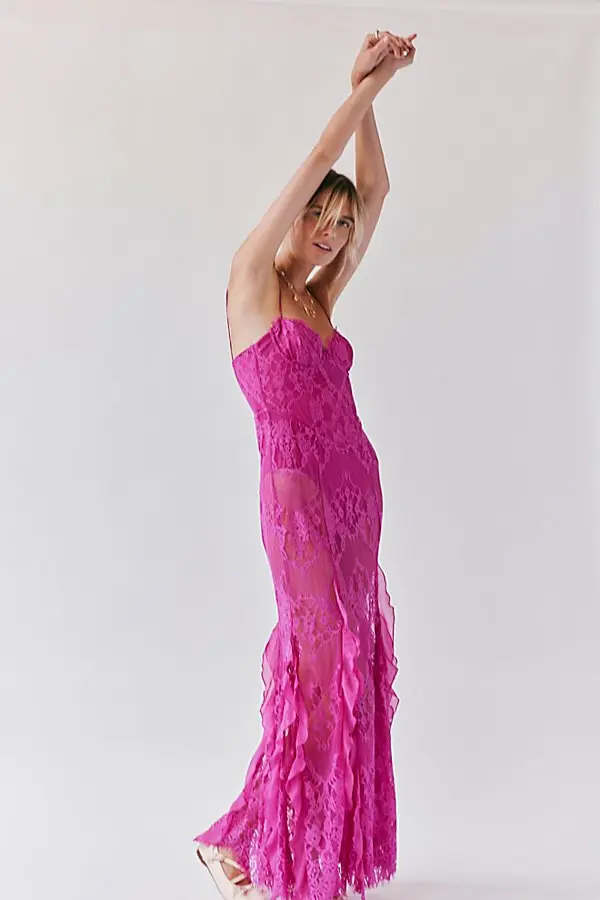 For Love & Lemons Fp X Shirley Maxi Dress In Festival Fuchsia - 74% Off |  Editorialist