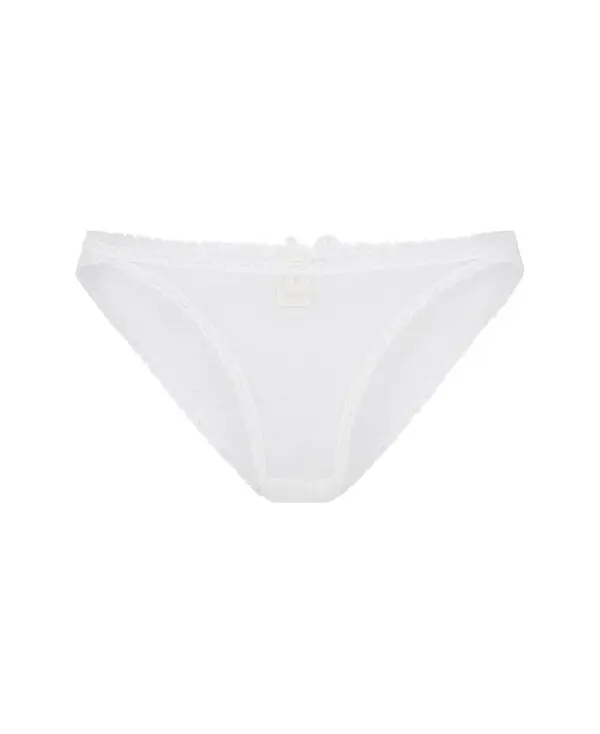 PEACHAUS Ume Recycled-lace Mid-rise Underwear - Glacier White