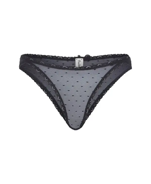 PEACHAUS Ume Recycled-lace Mid-rise Underwear - Volcanic Black