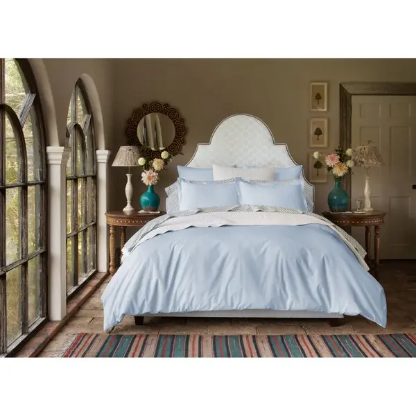 JOHN ROBSHAW Cinde Print Cotton Duvet Cover - Light Indigo