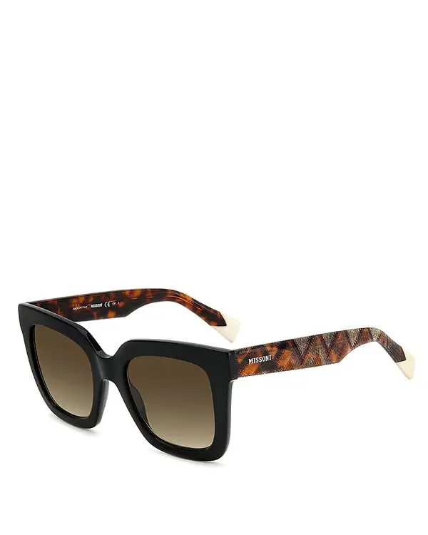 Missoni 52mm Prescription Compatible Square Sunglasses - Black/brown Gradient