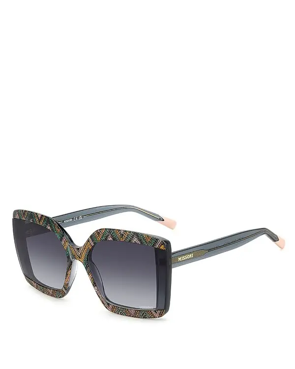 Missoni Fabric Oversized Square Sunglasses - Multi/gray Gradient