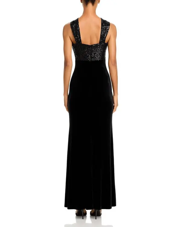 Eliza J Sequined Velvet Mermaid Gown