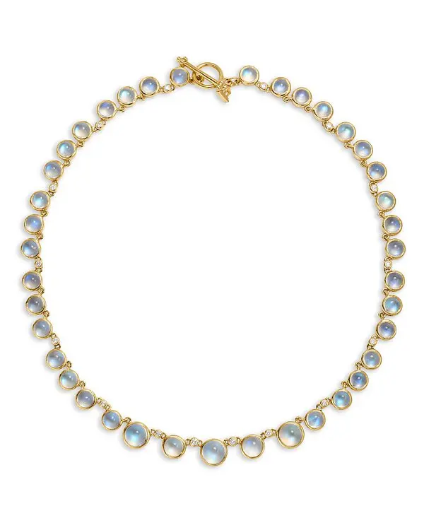Temple St. Clair 18k Yellow Gold Blue Moonstone And Diamond Collar Necklace - Blue/gold
