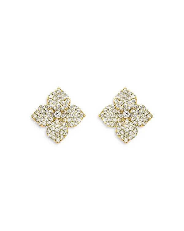 Piranesi Fiore Diamond Stud Earrings - Gold