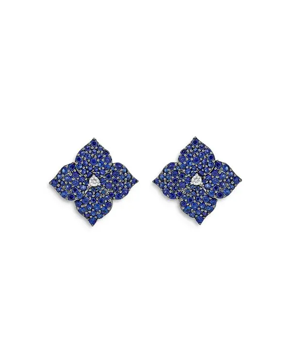 Piranesi 18k White Gold Fiore Earrings - Blue/white