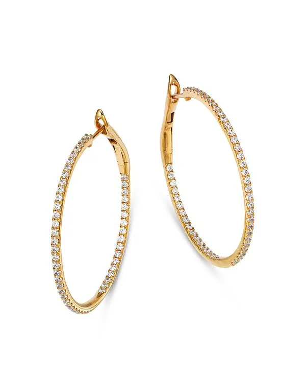 Bloomingdale'S 14k Yellow 1.5 Tcw Diamond Hoop Earrings - Gold