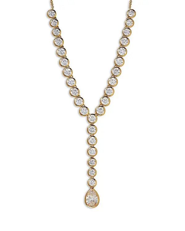 Nadri Cubic Zirconia Lariat Necklace - Gold